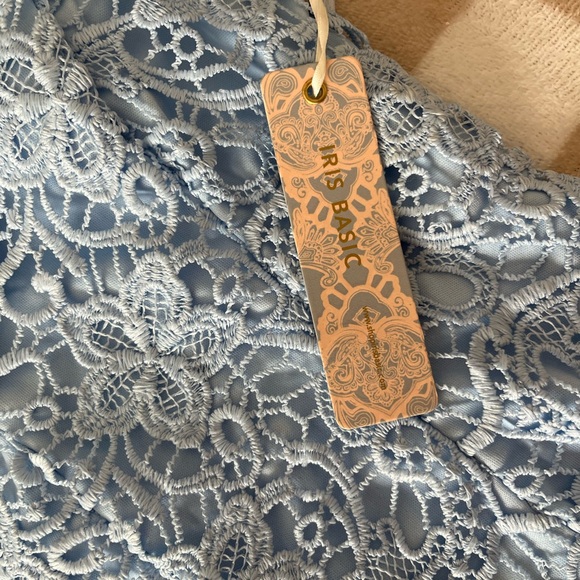 Iris Basic | Tops | Iris Basic Blue Lace Bodysuit | Poshmark